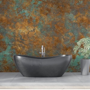 Rusty Copper Grunge Wallpaper: Peel and Stick Wall Decor - Etsy