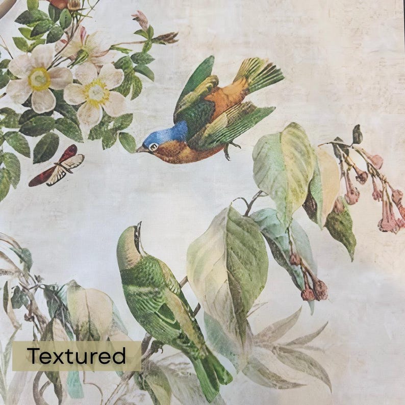 Birds and Floral Chinoiserie Wallpaper - Vintage Style Botanical Peel ...