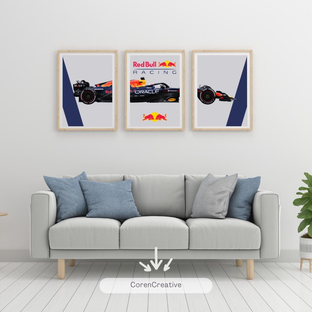 Red Bull F1 Car Poster Set: Formula 1 Racing Prints (digital Download ...