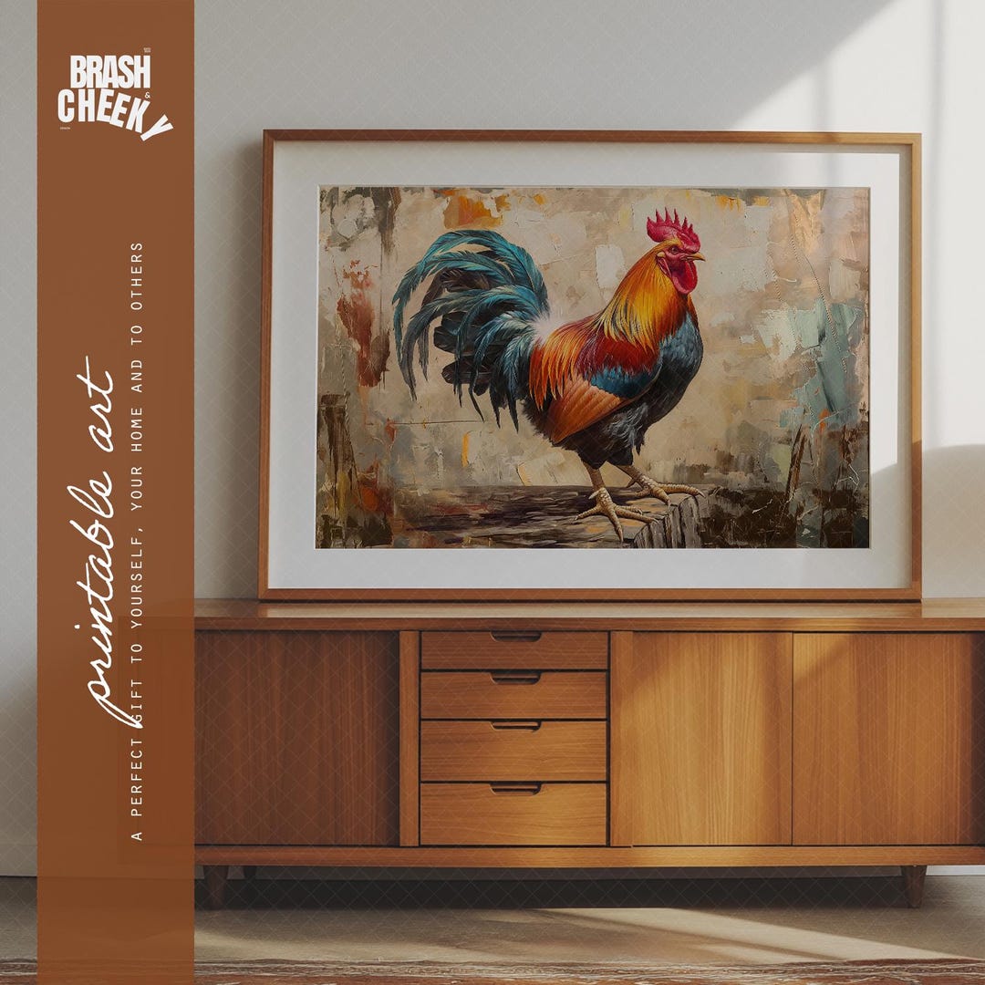 Painted Rooster Digital PRINTABLE, Hawaii Rooster Digital Print ...