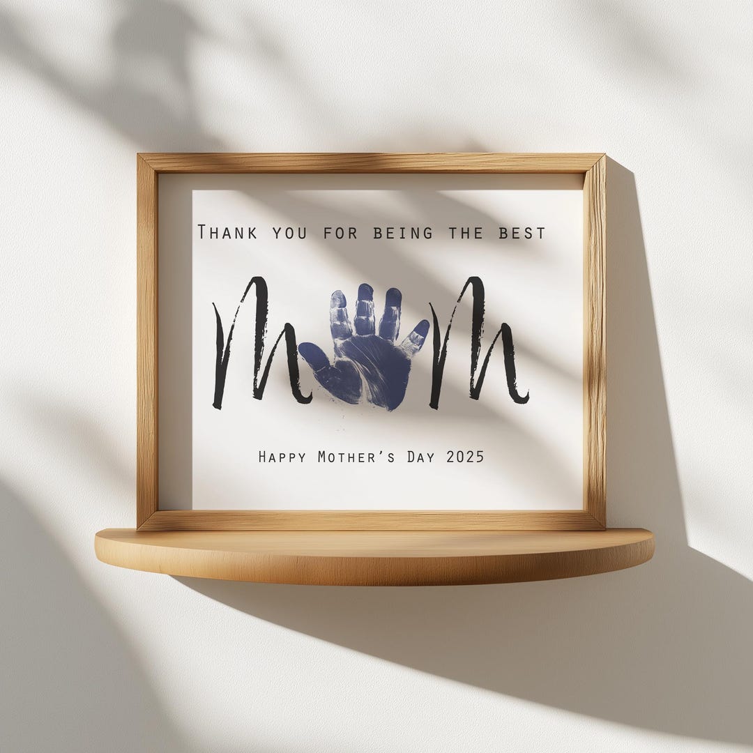 Best Mom Handprint Art, Mother's Day Gift (digital Print) - Etsy