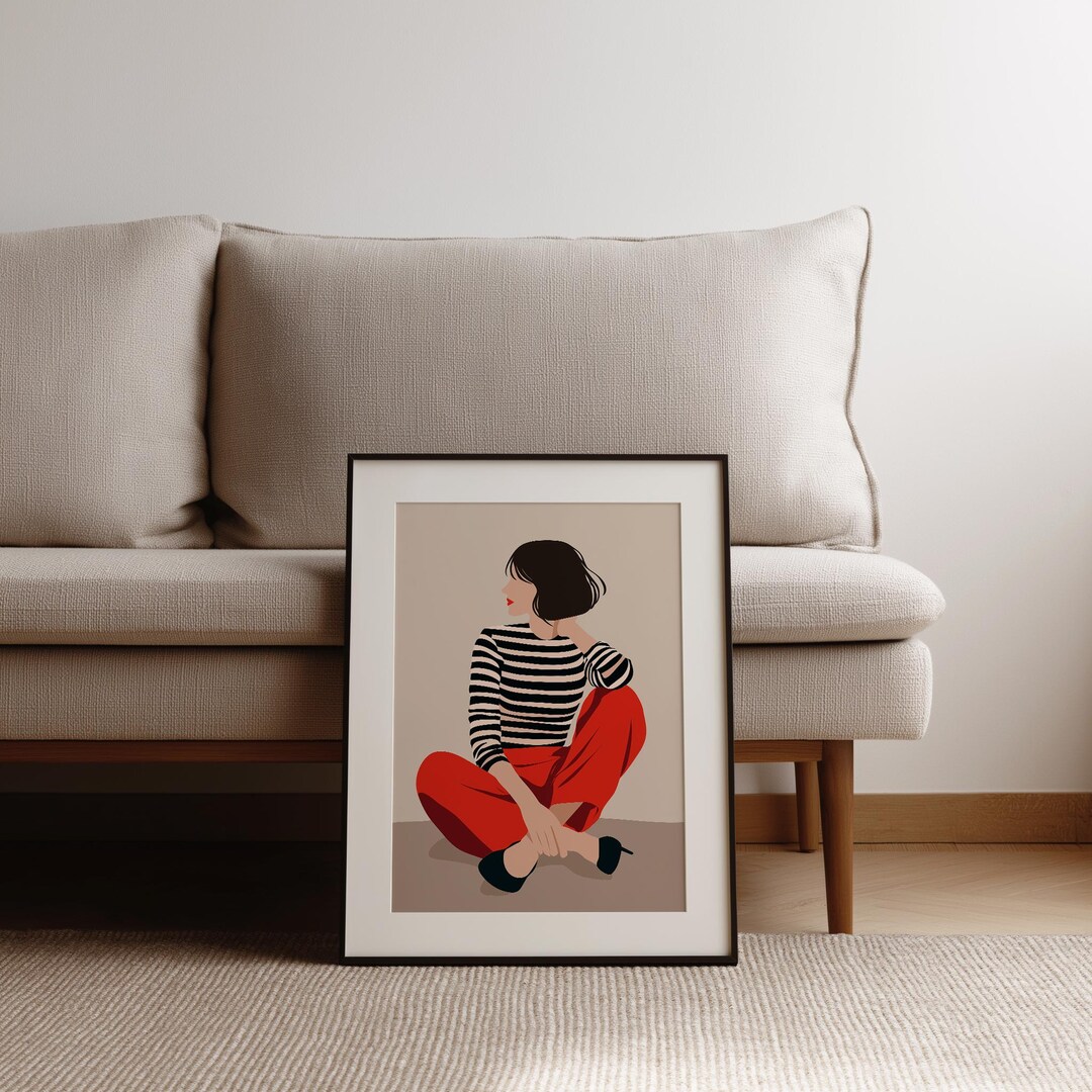 Minimalist Feminine Abstract Art Print: Bold Geometric Design (digital ...