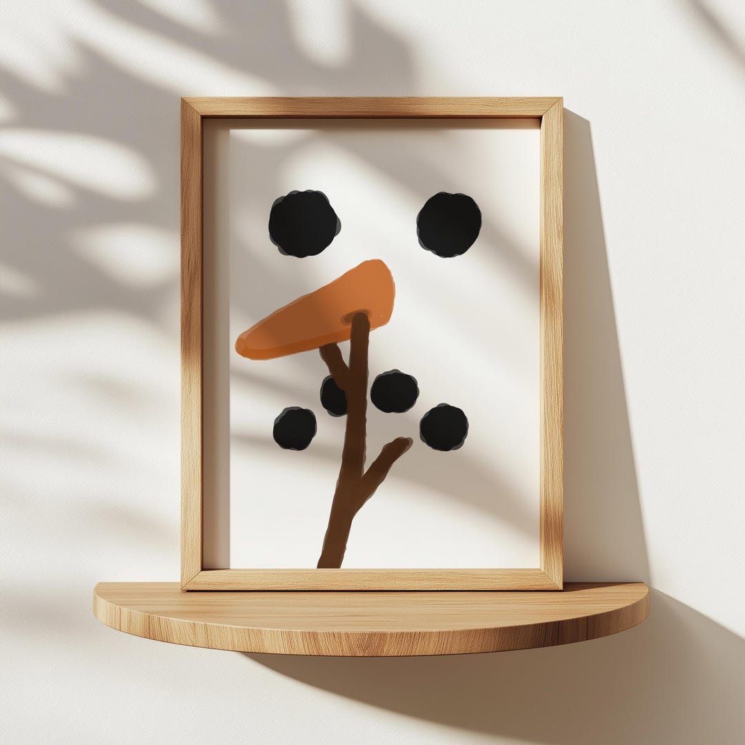 Funny Snowman Nose Plug Bathroom Print: Hand-drawn Festive Decor ...