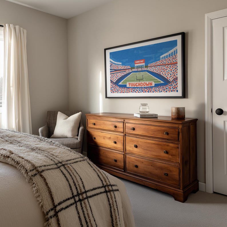 Game Day Frame TV Art | Hand Drawn Football Stadium Host Decor (instant ...