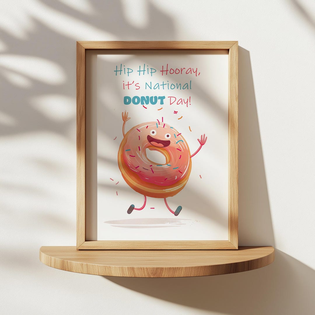 National Donut Day PRINTABLE, Donut Wall Decor, Bakery Wall Art ...