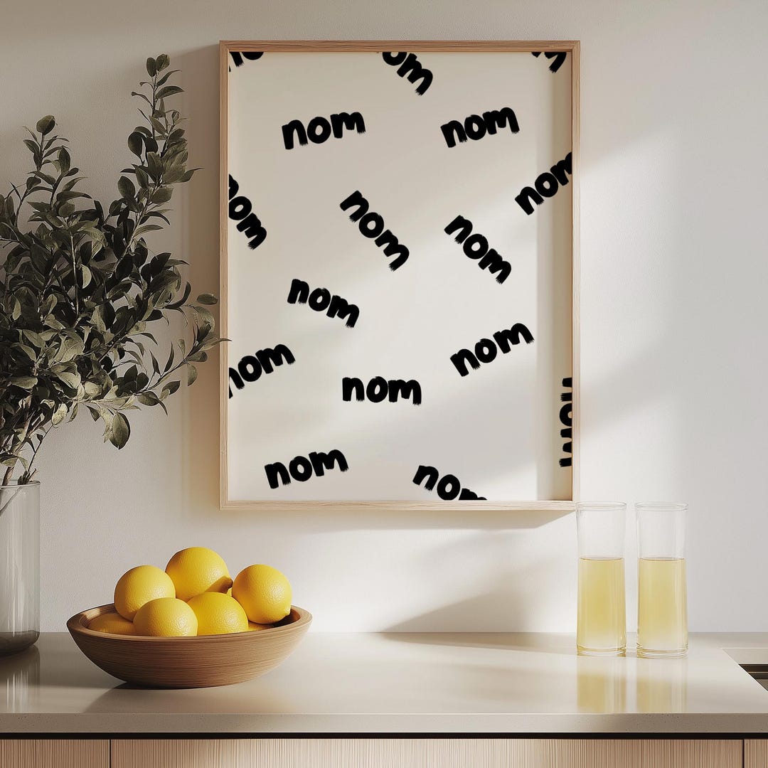 Nom Nom Nom Kitchen Print, Funny Foodie Wall Art (digital Download) - Etsy