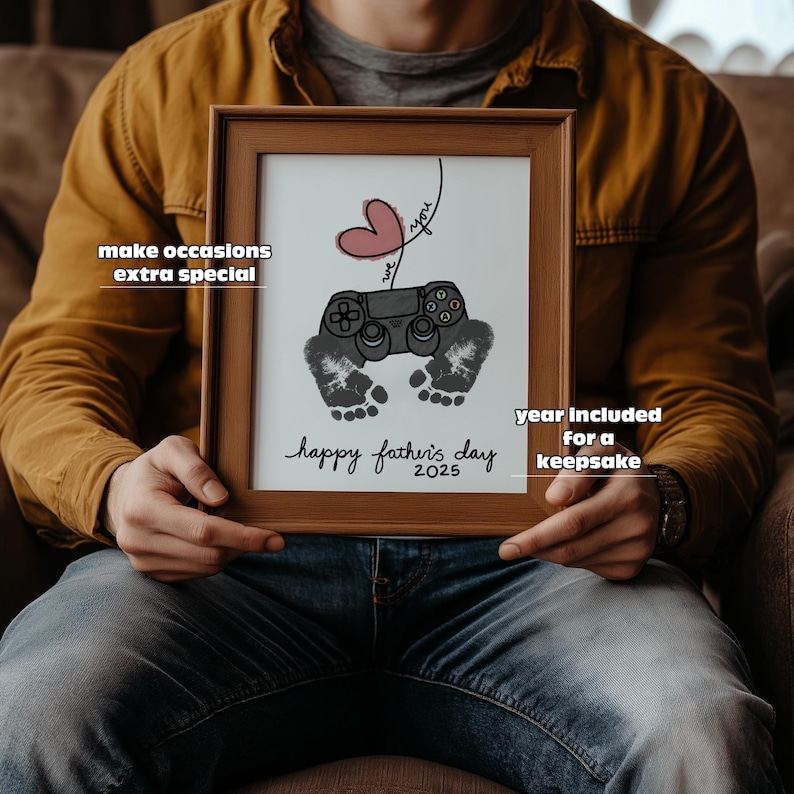Gaming Controller Hand Art PRINTABLE, We Love You Footprint Art Digital ...