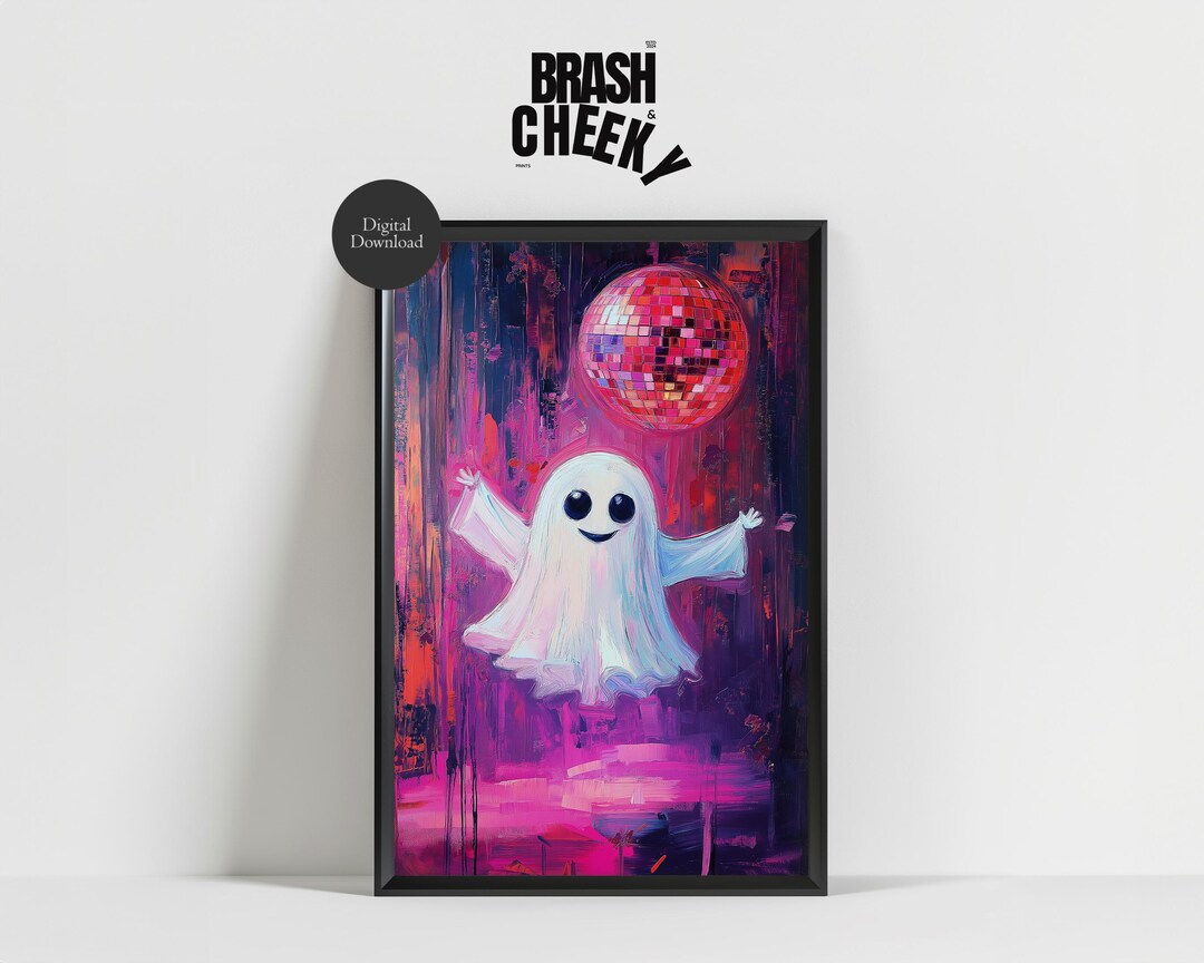 Ghost Disco PRINTABLE, Halloween Digital Print for Teen Room, Cute ...