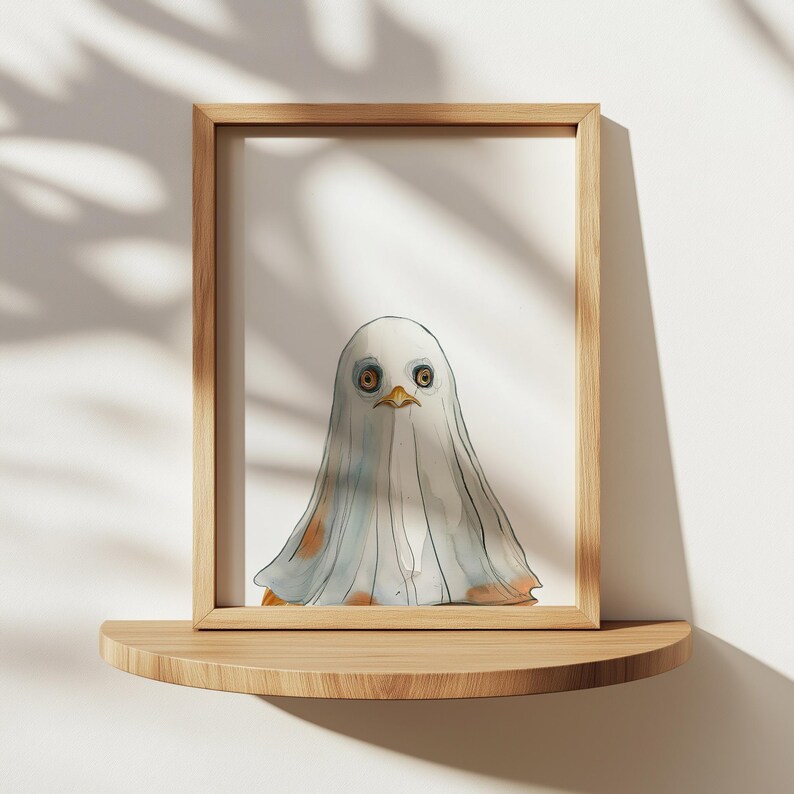 Halloween Chicken Ghost Print: Spooky Hen Costume Art (digital Download ...