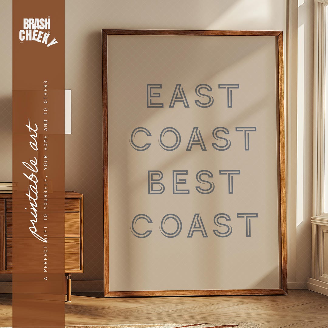 East Coast Best Coast PRINTABLE, East Coast Business Sign Downloadable ...