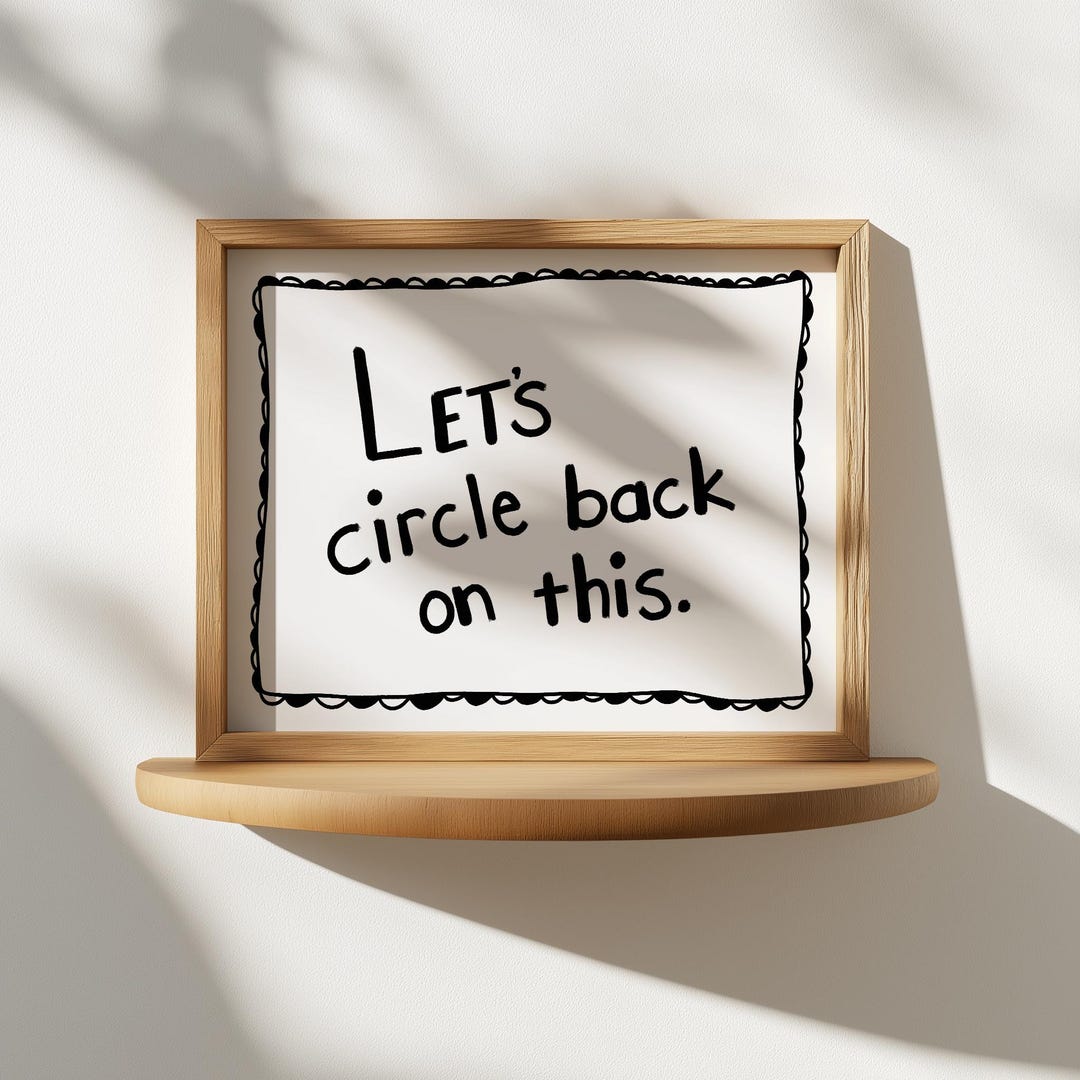 Funny Office Print: Let's Circle Back, Hand-drawn Typography (digital ...