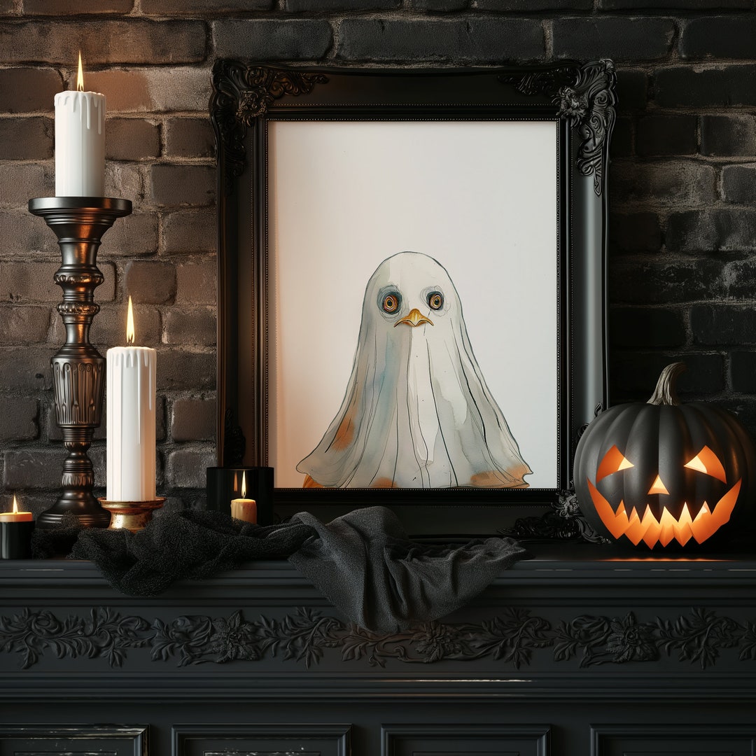 Halloween Chicken Ghost Print: Spooky Hen Costume Art (digital Download ...