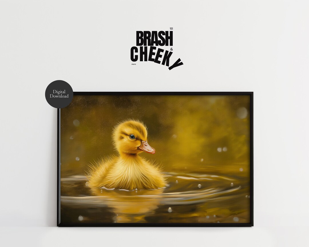 Duckling Painted PRINTABLE, Digital Download Swimming Ducky Print ...