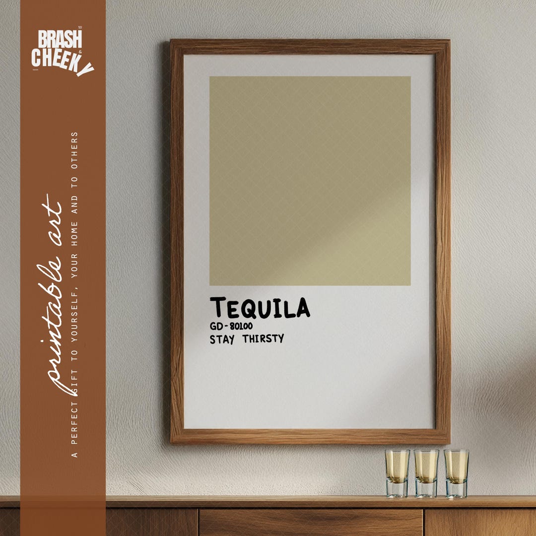 Tequila Color Swatch Kitchen PRINTABLE, Hand-drawn Tequila Digital ...