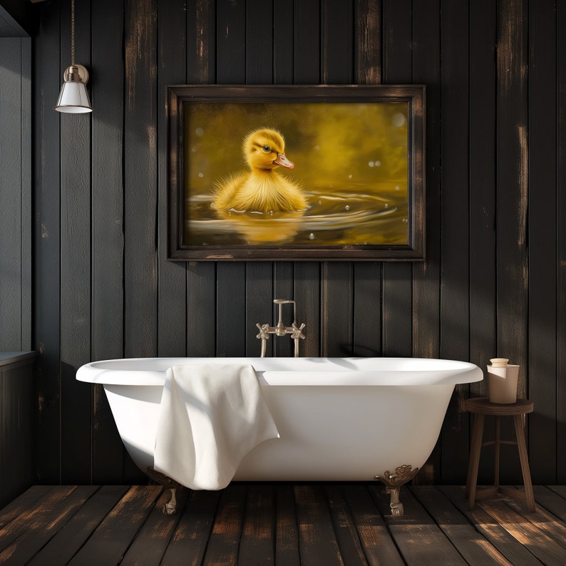 Duckling Painted PRINTABLE, Digital Download Swimming Ducky Print ...