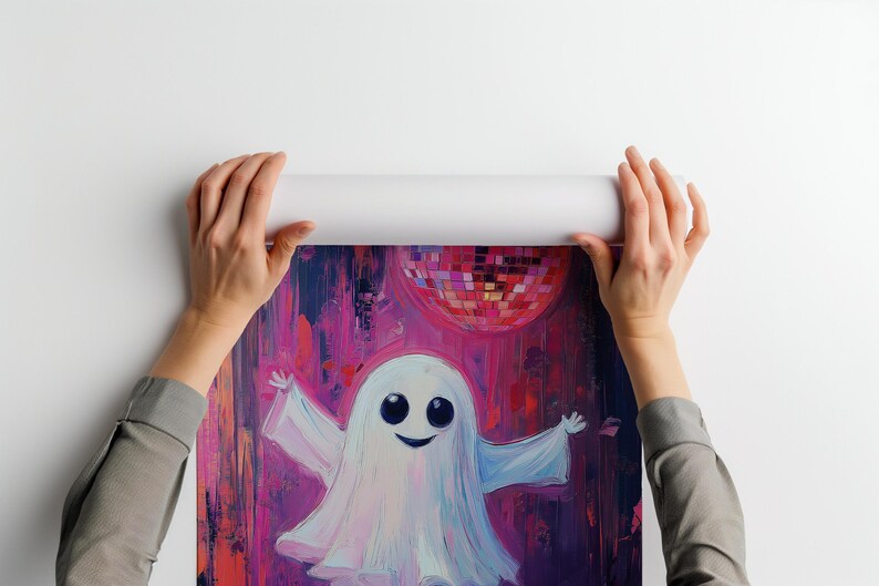 Ghost Disco PRINTABLE, Halloween Digital Print for Teen Room, Cute ...