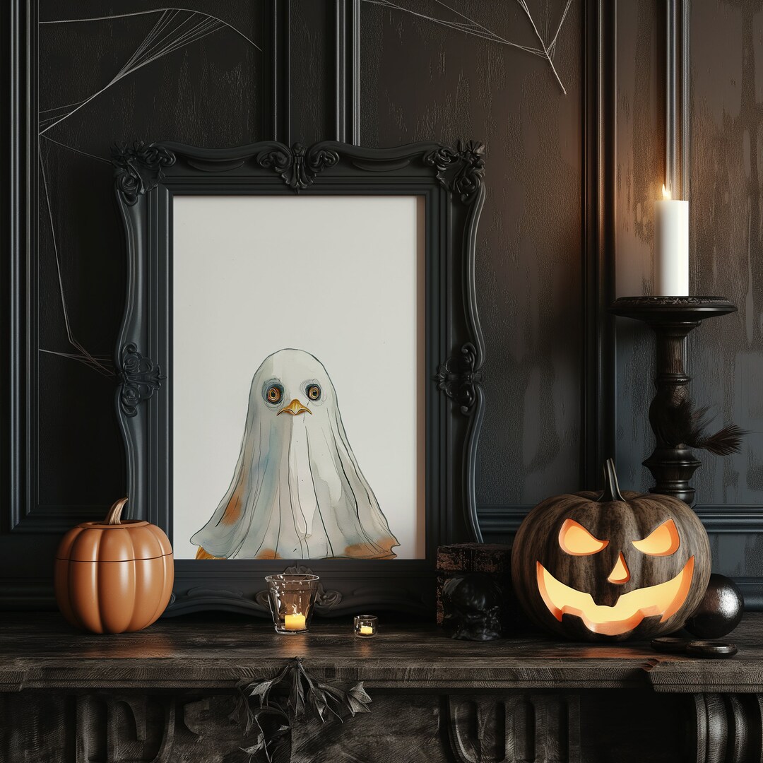 Chicken Ghost PRINTABLE, Hen Dressed as A Ghost Digital Print ...