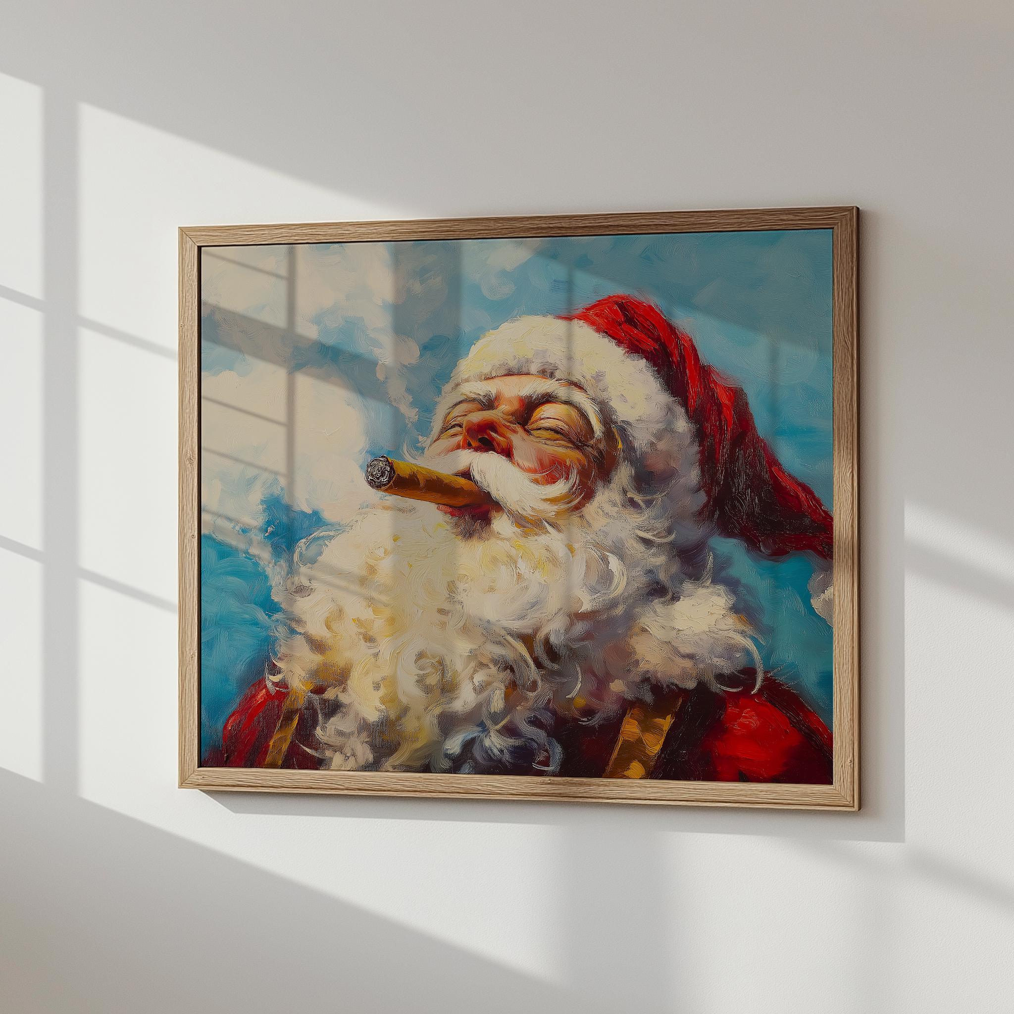 Santa Smoking a Cigar PRINTABLE, Adult Holiday Wall Art, Airbnb ...
