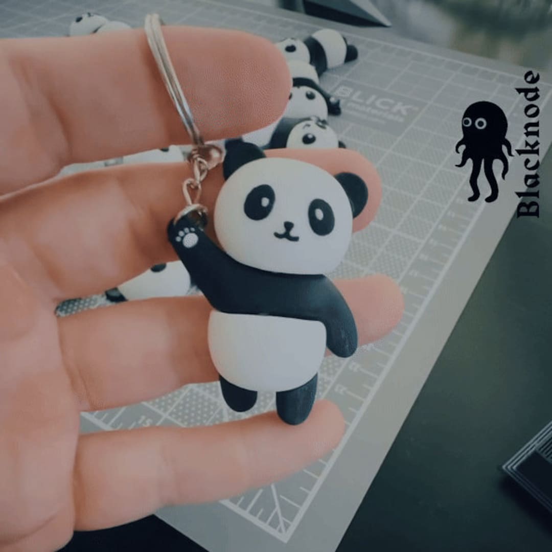 Cute Articulated Panda Keychain Digital STL & 3MF File for 3d Printing ...