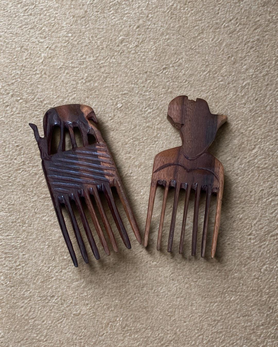 Ebony Wood Comb – African Hair Accessory Handmade in Benin – Natural ...
