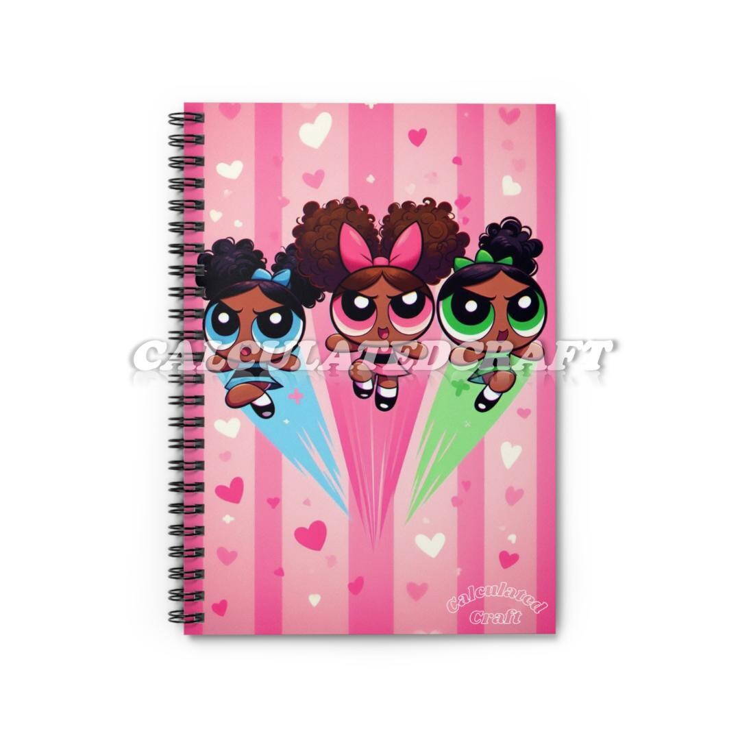 Pink Hearts Black Powerpuff Girls Inspired Spiral Notebook - Etsy