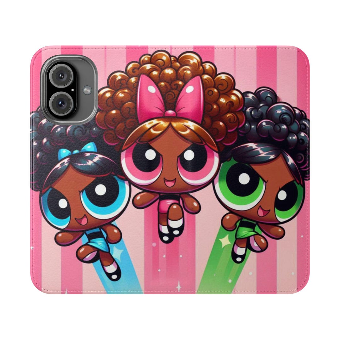 Black Powerpuff Girls Flip Phone Case | Samsung Galaxy 21-25 Plus ...