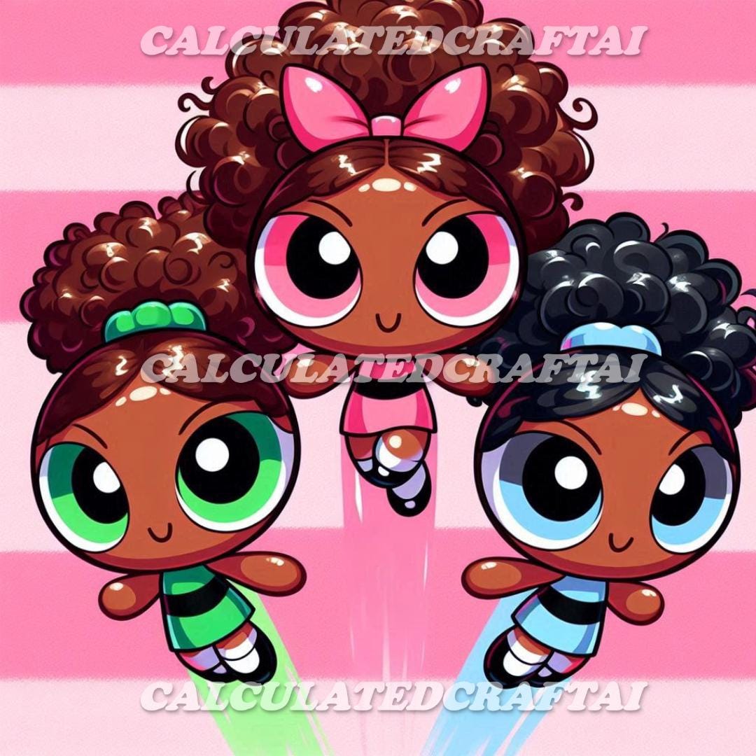 Black Powerpuff Girls Inspired Digital Art - Etsy