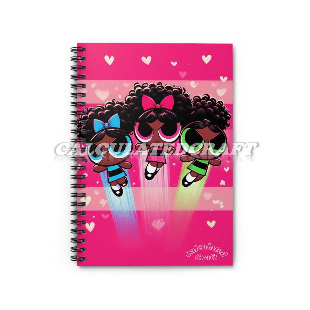 Hot Pink Black Powerpuff Girls Inspired Spiral Notebook - Etsy
