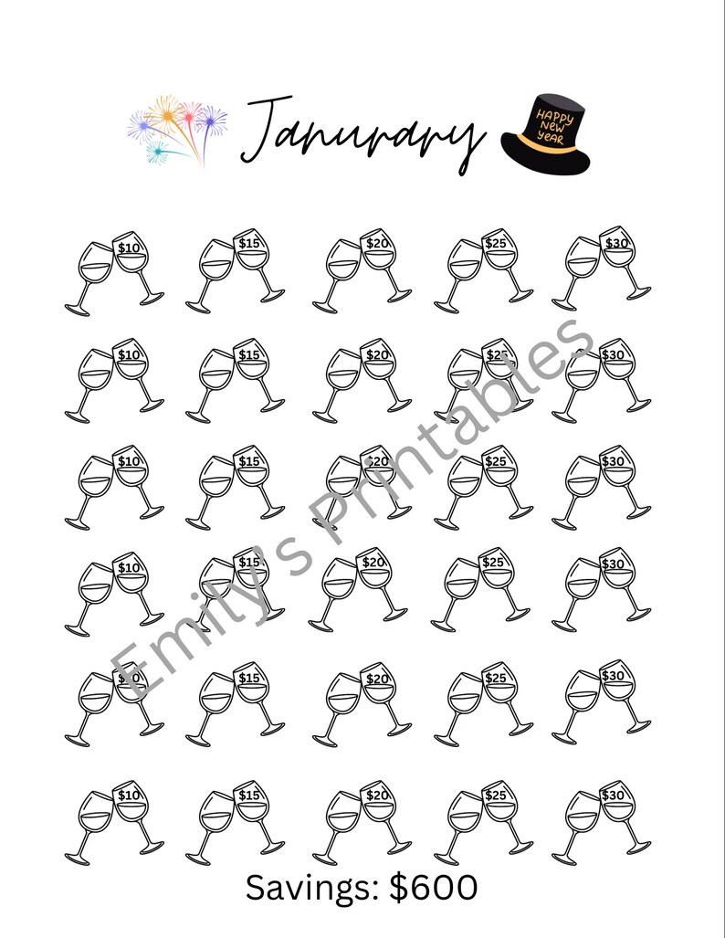 Monthly Savings Challenge - Etsy