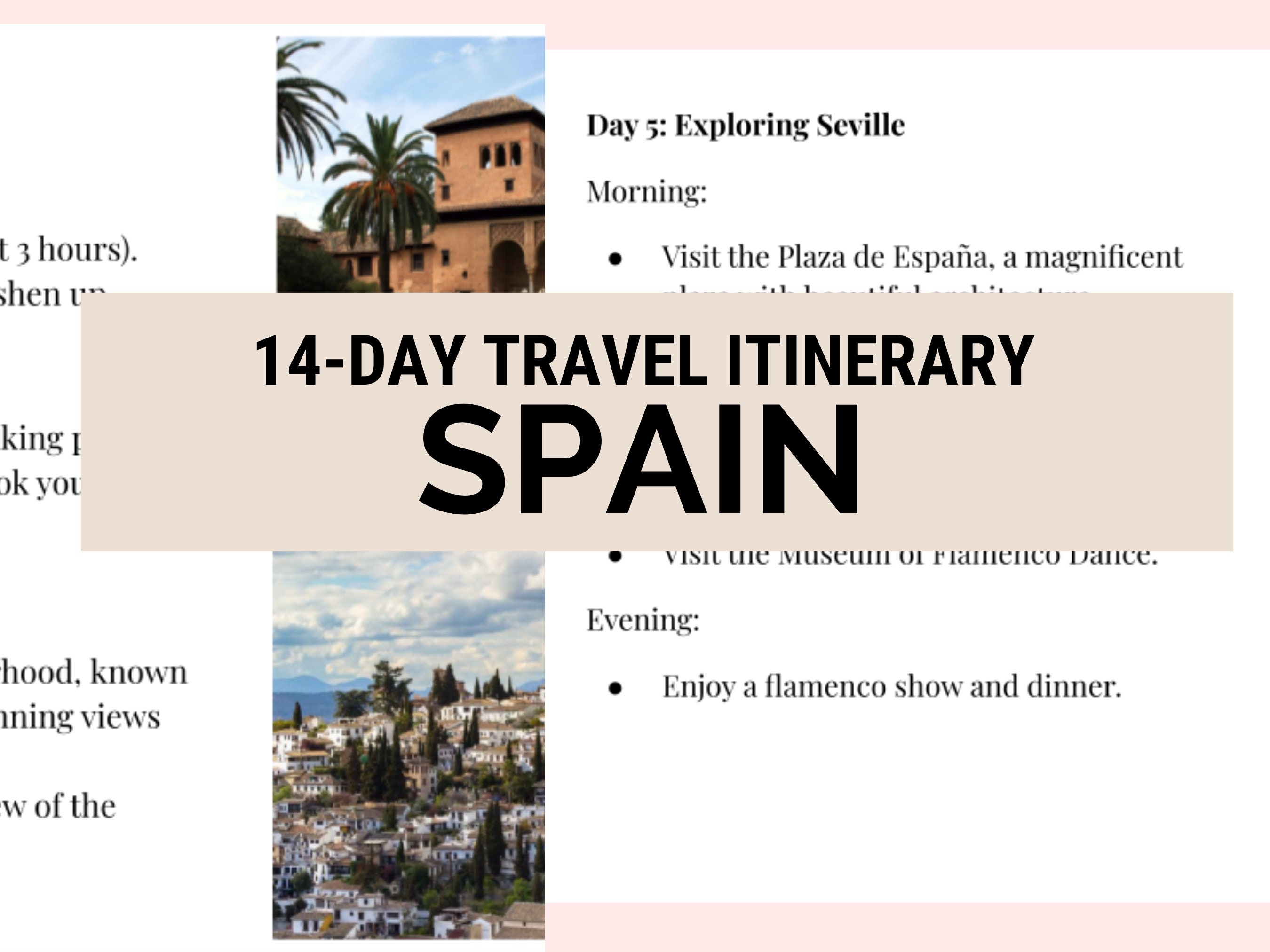 14-day Spain Itinerary PDF - Detailed Travel Guide, Spain Travel ...