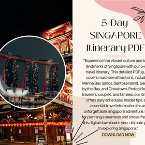 5-day Singapore Itinerary, Singapore Travel Guide PDF, Singapore Trip Planner, Vacation Planner ...