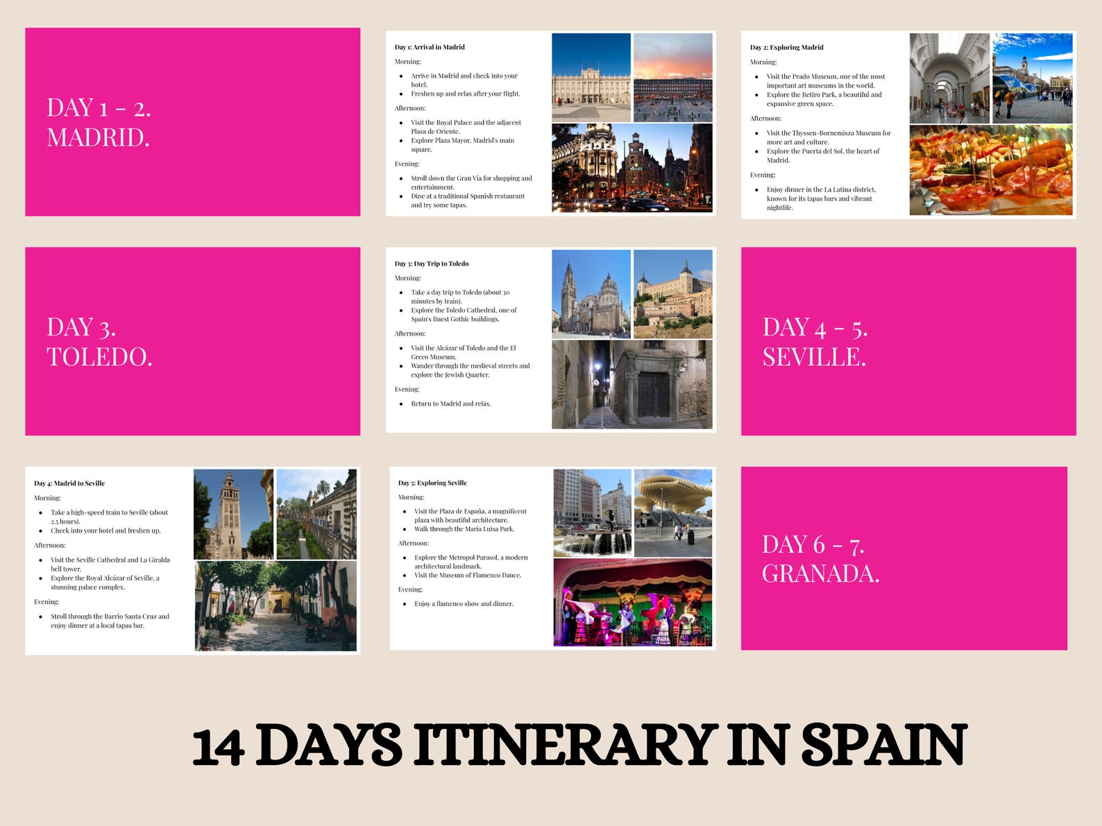 14-day Spain Itinerary PDF - Detailed Travel Guide, Spain Travel ...