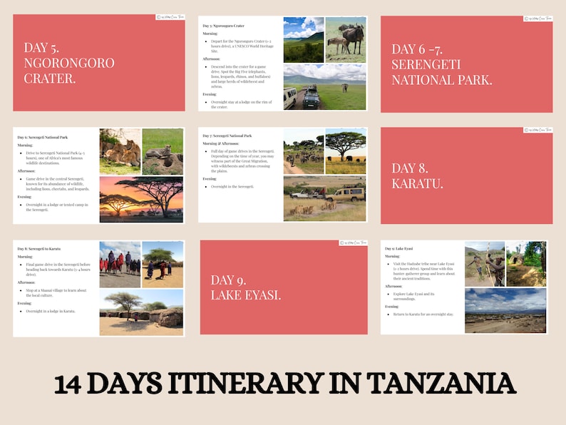 14-day Tanzania Travel Itinerary, Tanzania Travel Guide PDF Serengeti ...