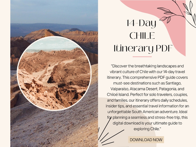14-day Chile Itinerary, Chile Travel Guide PDF, Santiago, Valparaíso ...