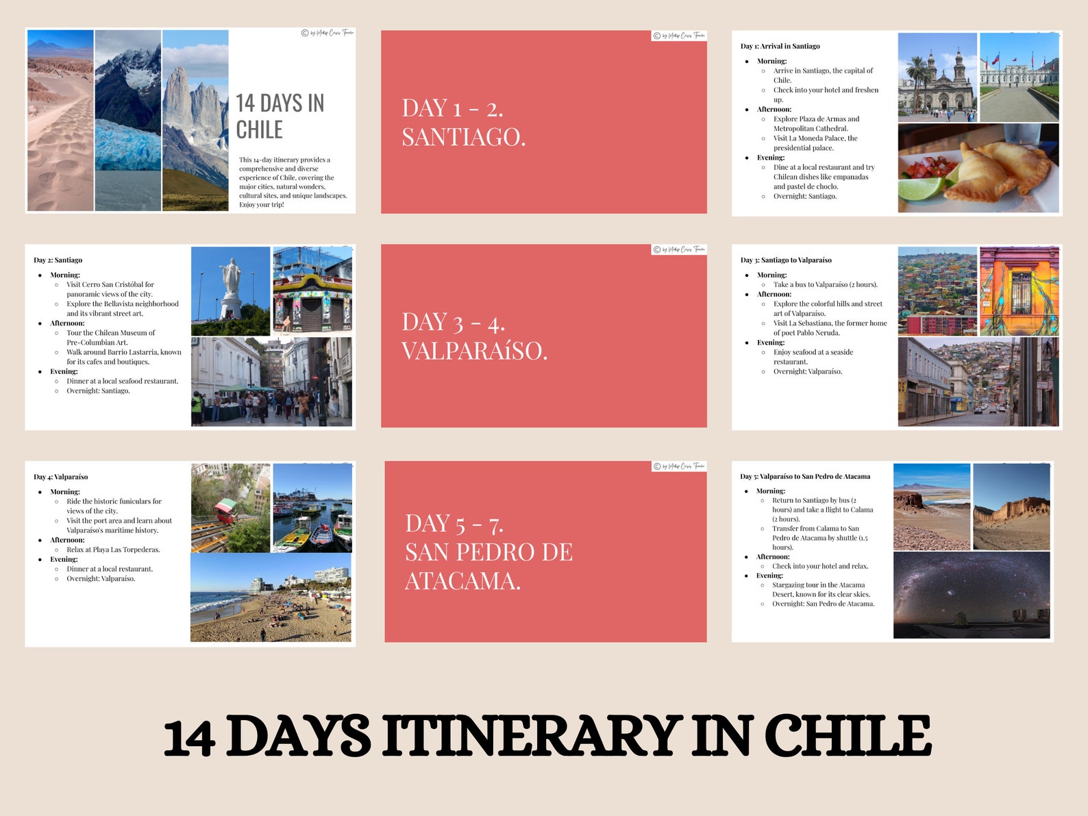 14-day Chile Itinerary, Chile Travel Guide PDF, Santiago, Valparaíso ...