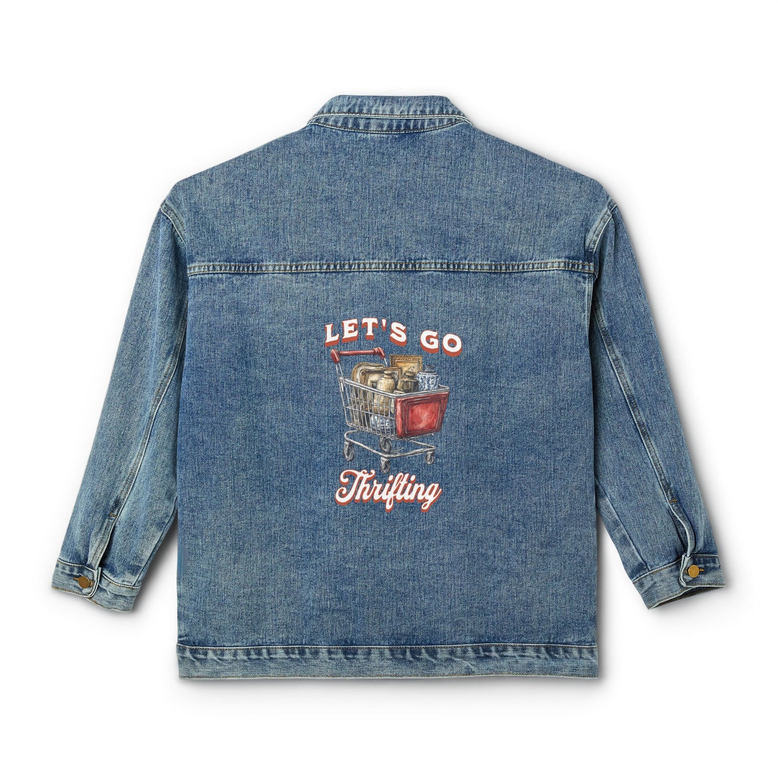 Let's Go Thrifting Jean Jacket: Women's Vintage-inspired Oversized ...