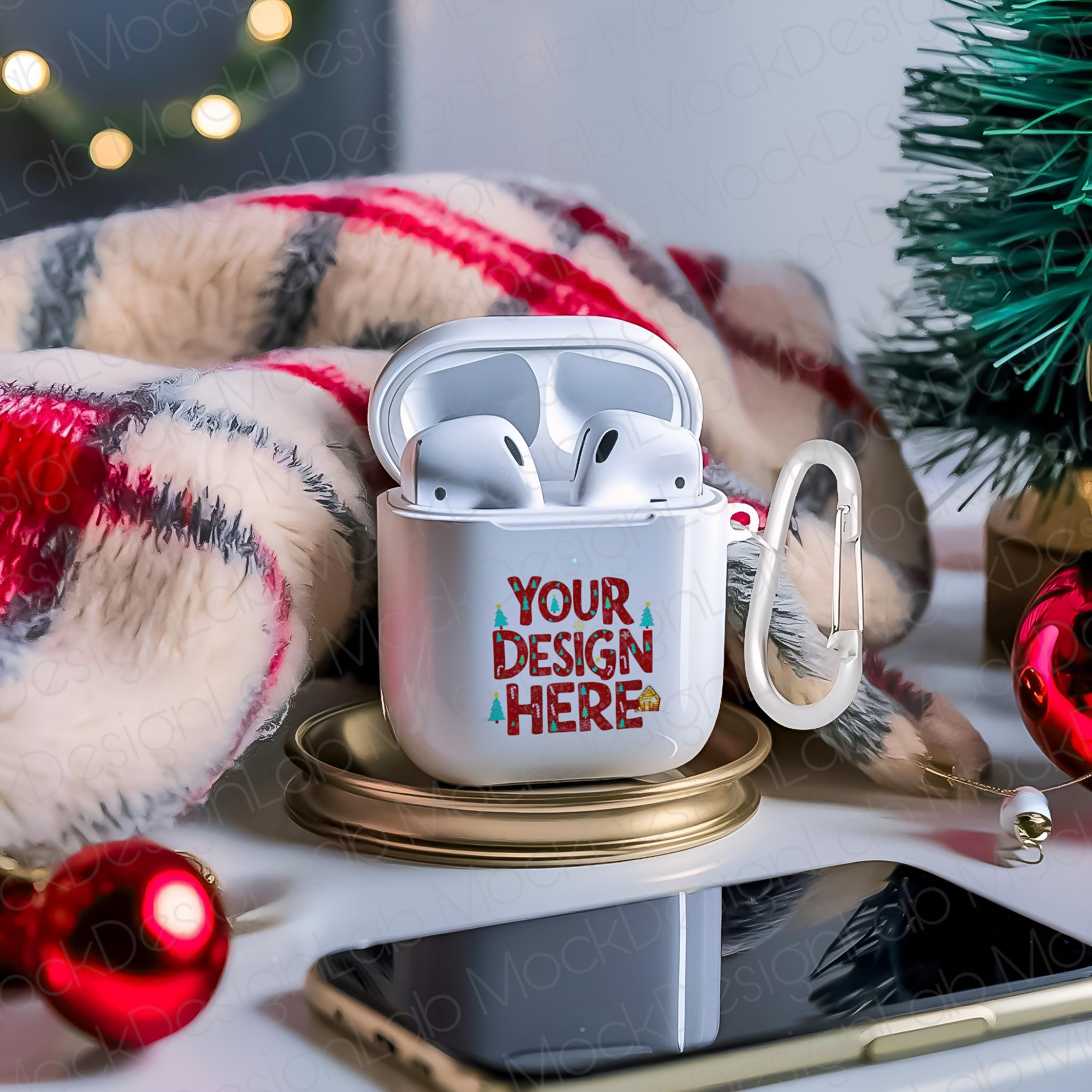 Mockup Airpods White Case Single Mockup Christmas Mockup Airpods Case ...
