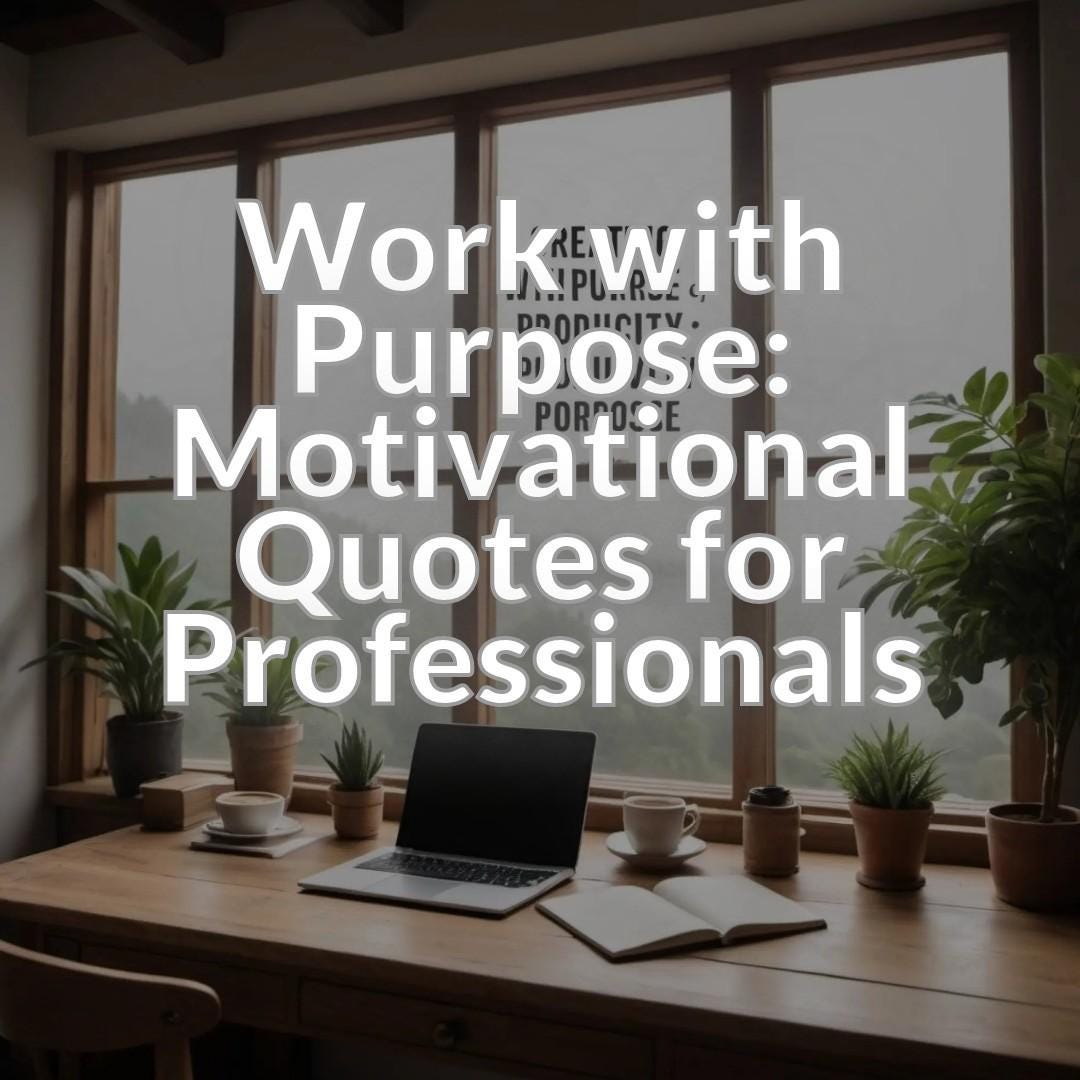Work With Purpose: Motivational Quotes for Professionals - Etsy