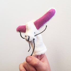 Organic Bunny Velour Rabbit Finger Puppets Easter Gift Toddler Baby Toy ...