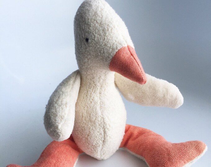 Organic Cotton Natural Duck Bird Easter Doll Velour Eco | Etsy