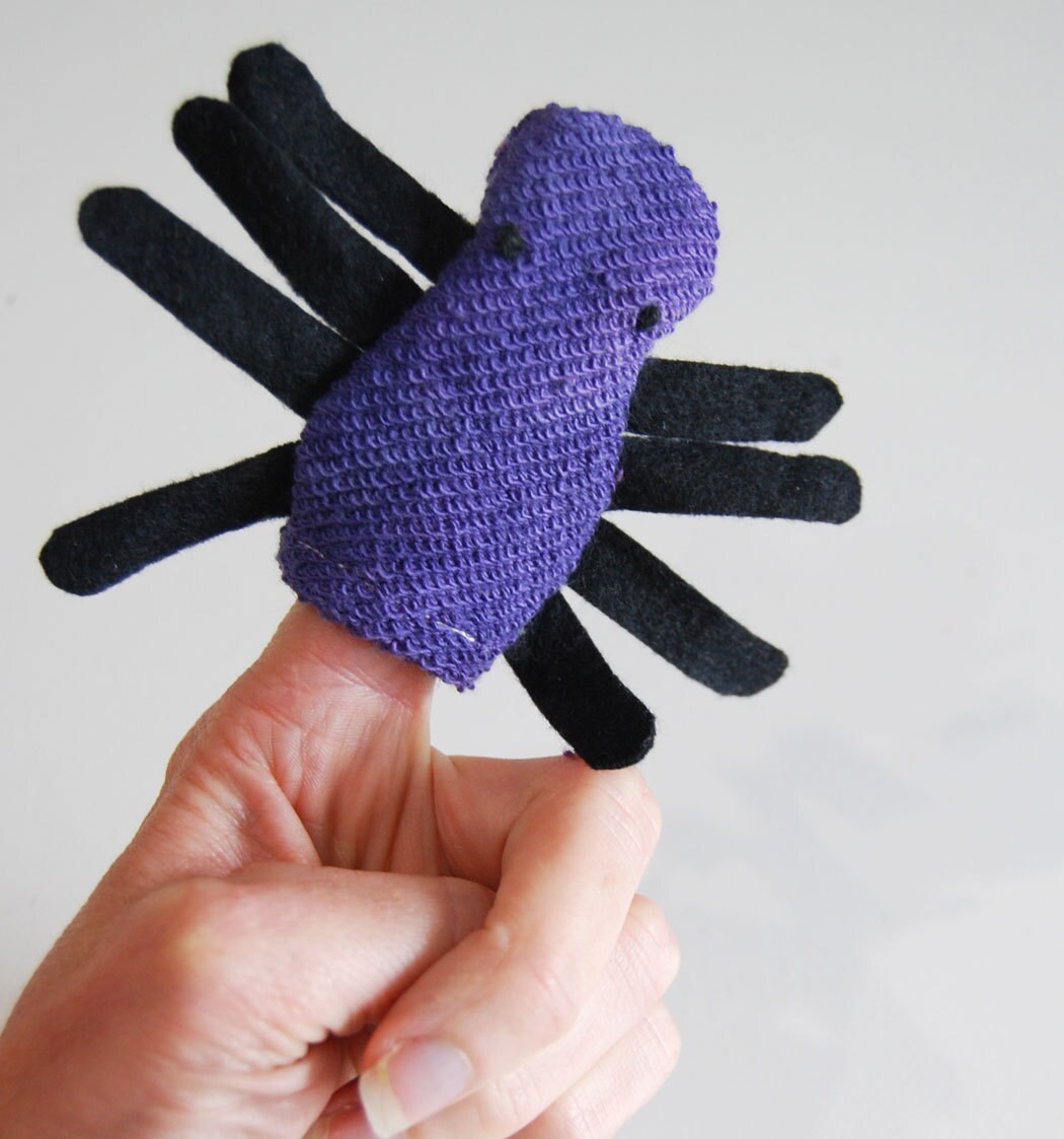 Organic Spider Finger Puppet Halloween Fall Toddler Fall Baby - Etsy