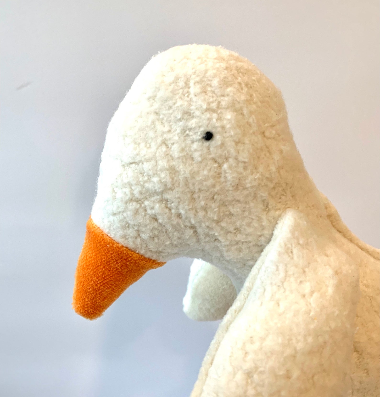 Organic Cotton Natural Duck Bird Easter Doll Velour Eco - Etsy