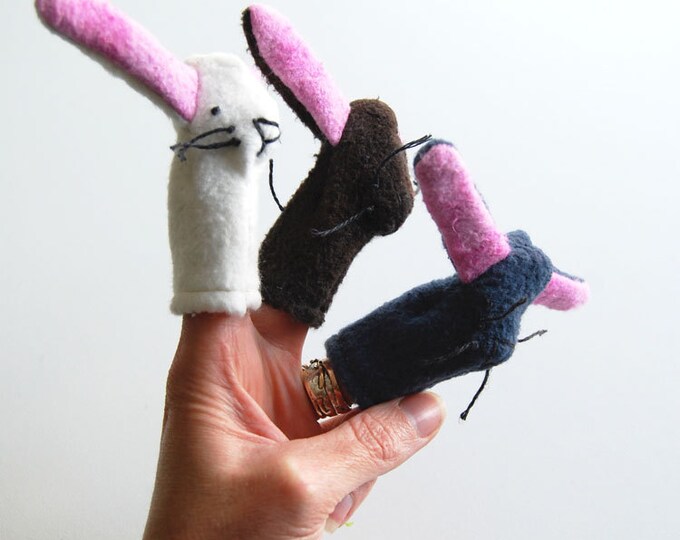 Organic Bunny Rabbit Finger Puppets You Choose Easter Gift Toddler Baby ...