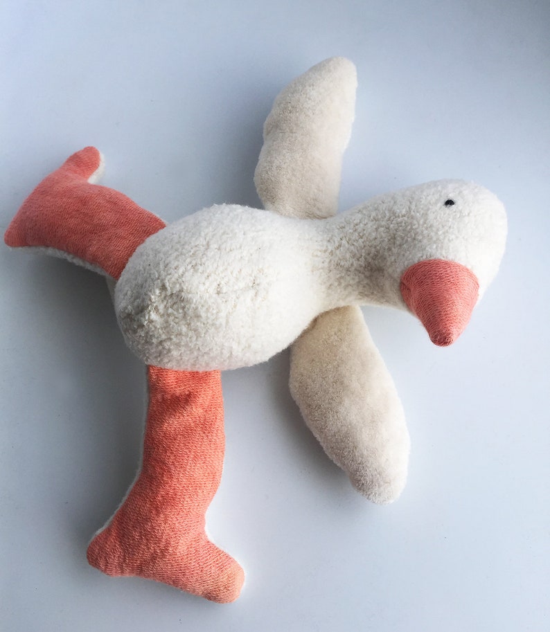 Organic Cotton Natural Duck Bird Easter Doll Velour Eco | Etsy
