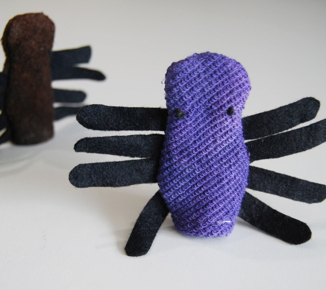 Organic Spider Finger Puppet Halloween Fall Toddler Fall Baby - Etsy