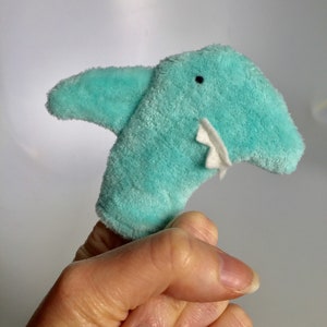 Organic Blue Shark Finger Puppet Ocean Sea Animal Fish Toy - Etsy