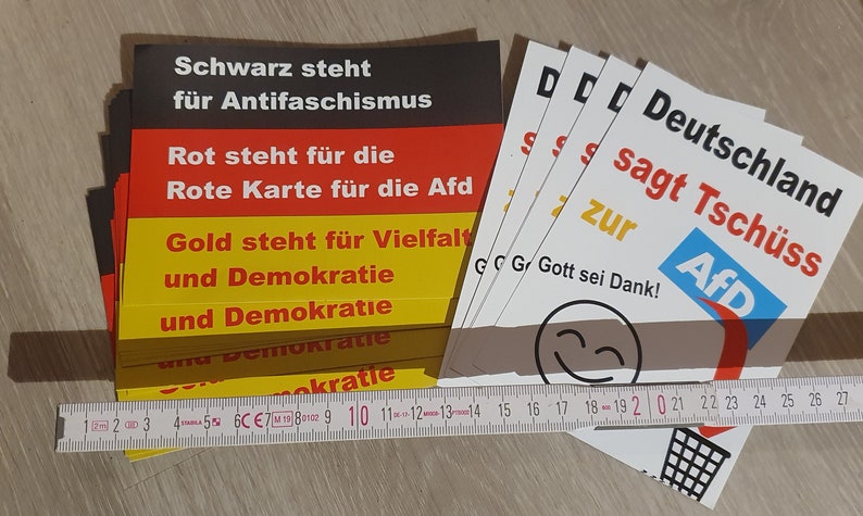 20 Stickers Anti-fascist German Flag Anti-afd Stickers Antifa Germany ...