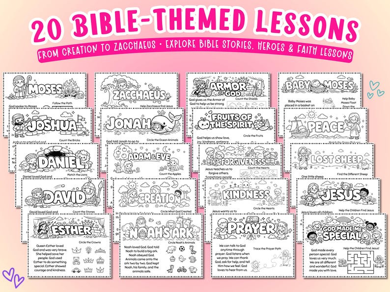 Bible Activity Workbook for Kids Ages 5-7 Printable Christian Learning ...