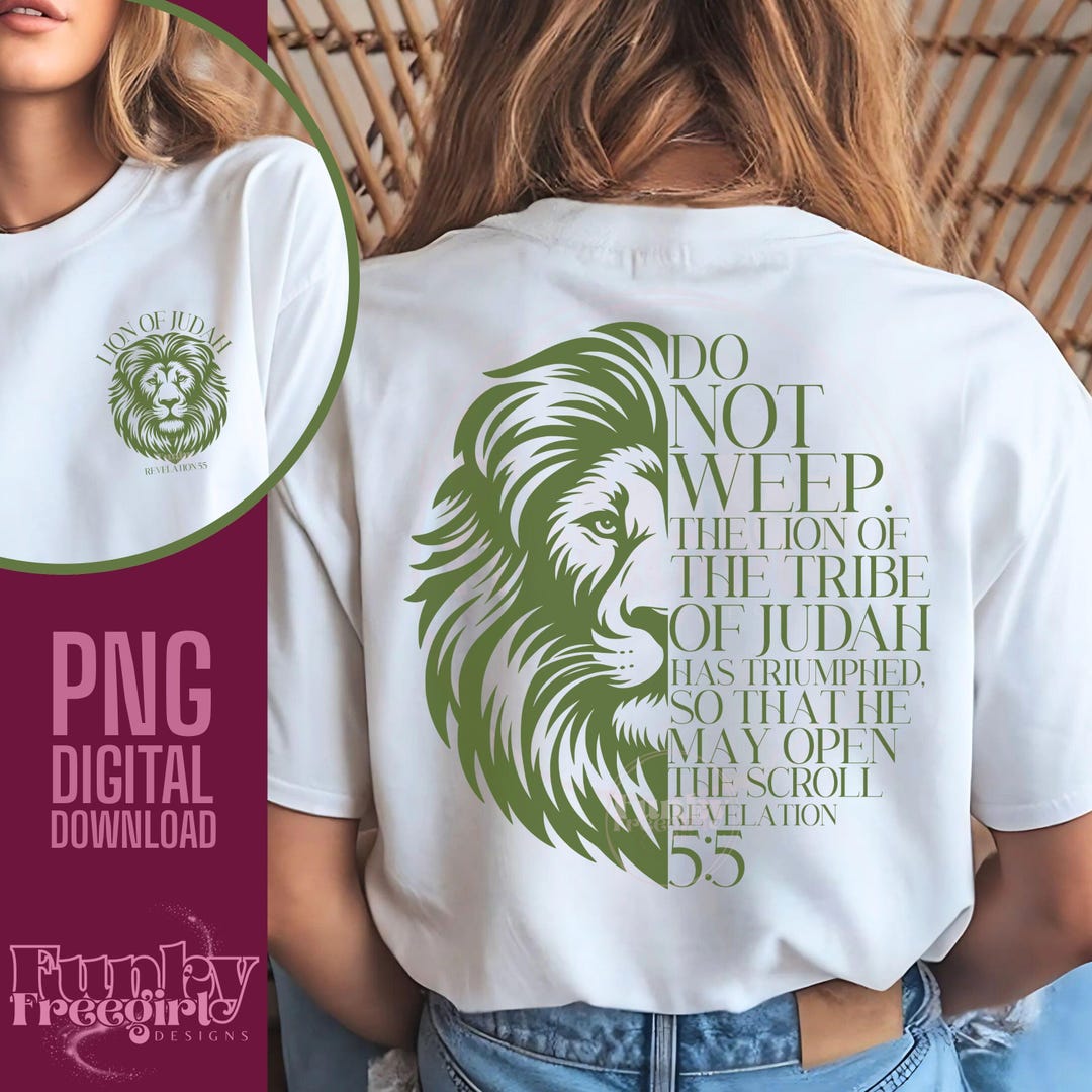 Revelation 5:5 PNG | Lion of Judah Christian Shirt Design | Do Not Weep ...