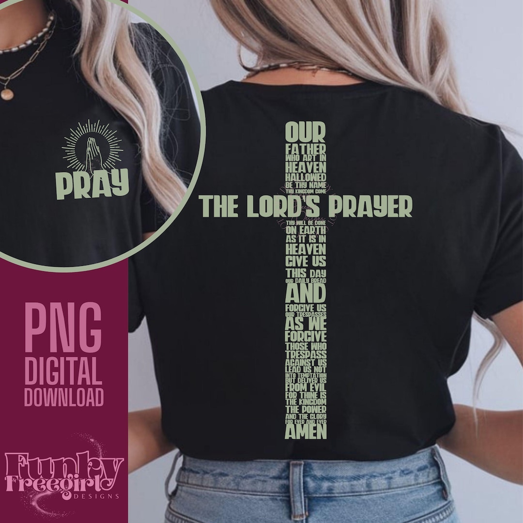 The Lord’s Prayer PNG | Scripture Cross + Pray Pocket Design | Sage ...